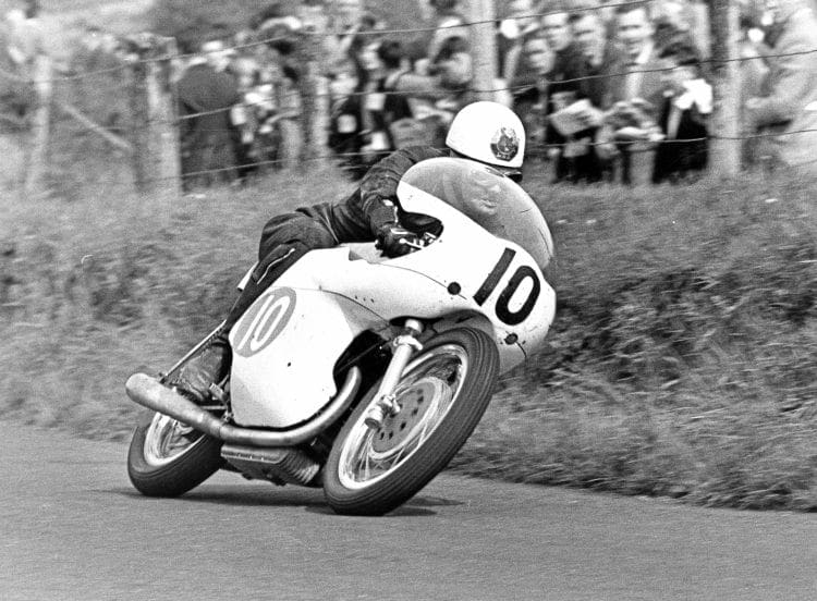 1961 Ulster Grand Prix - Bob McIntyre on the factory 350cc Bianchi twin ...